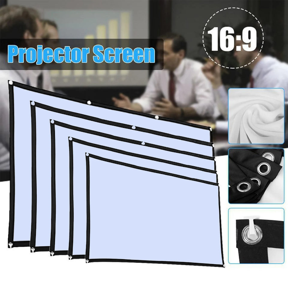 Simple Projector Screen Portable Projection Curtain Cloth | Shopee Malaysia