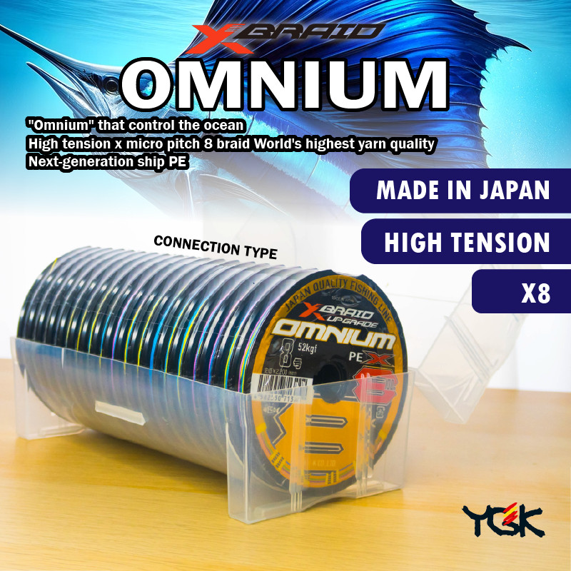 YGK Omnium X8 XBRAID PE FISHING BRAIDED LINE Tali Pancing SULAM MADE IN JAPAN Jigging Popping ...