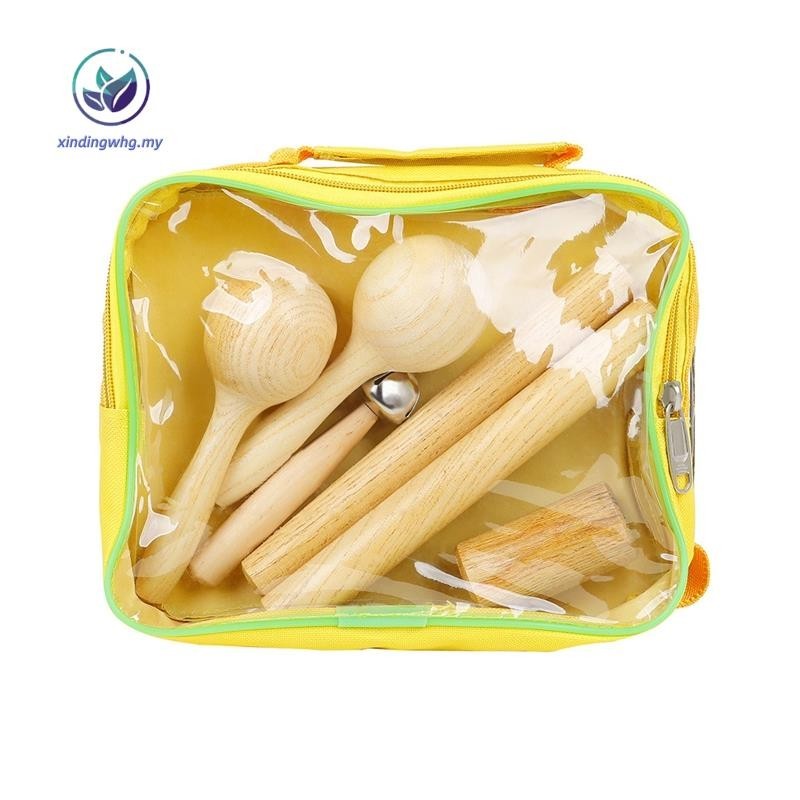 Wooden Musical Instruments Set Sand Hammer Wooden Maraca Rattles Kids ...