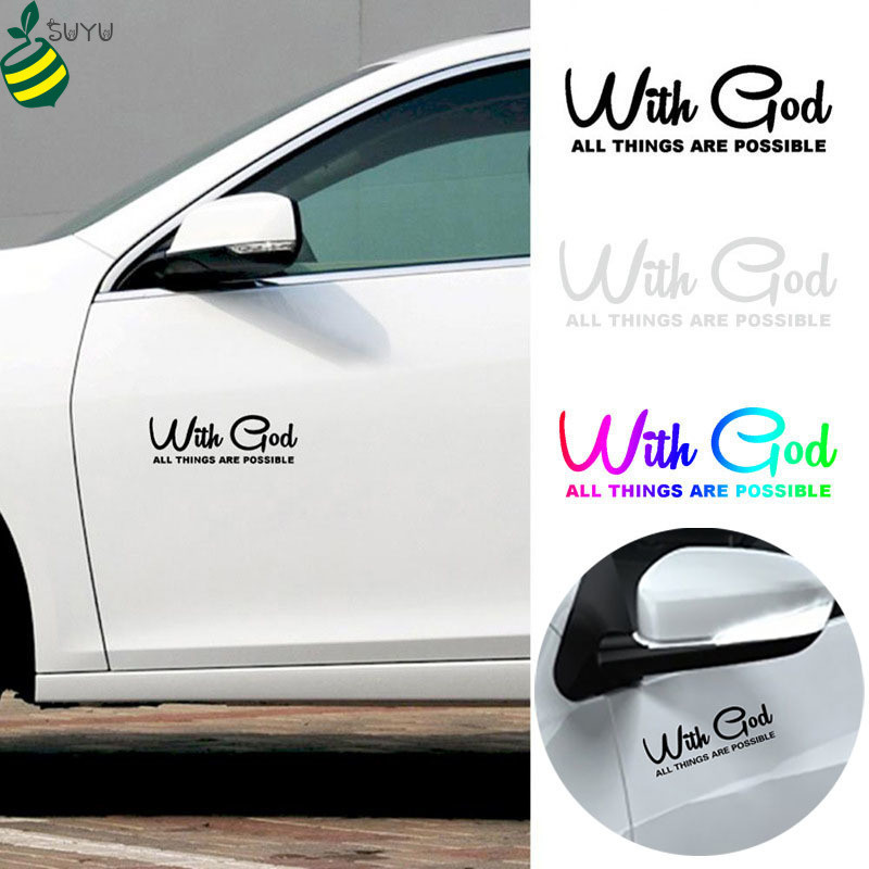 5 Sheets Car Body Stickers WITH GOD ALL THINGS ARE POSSIBLE Classic ...