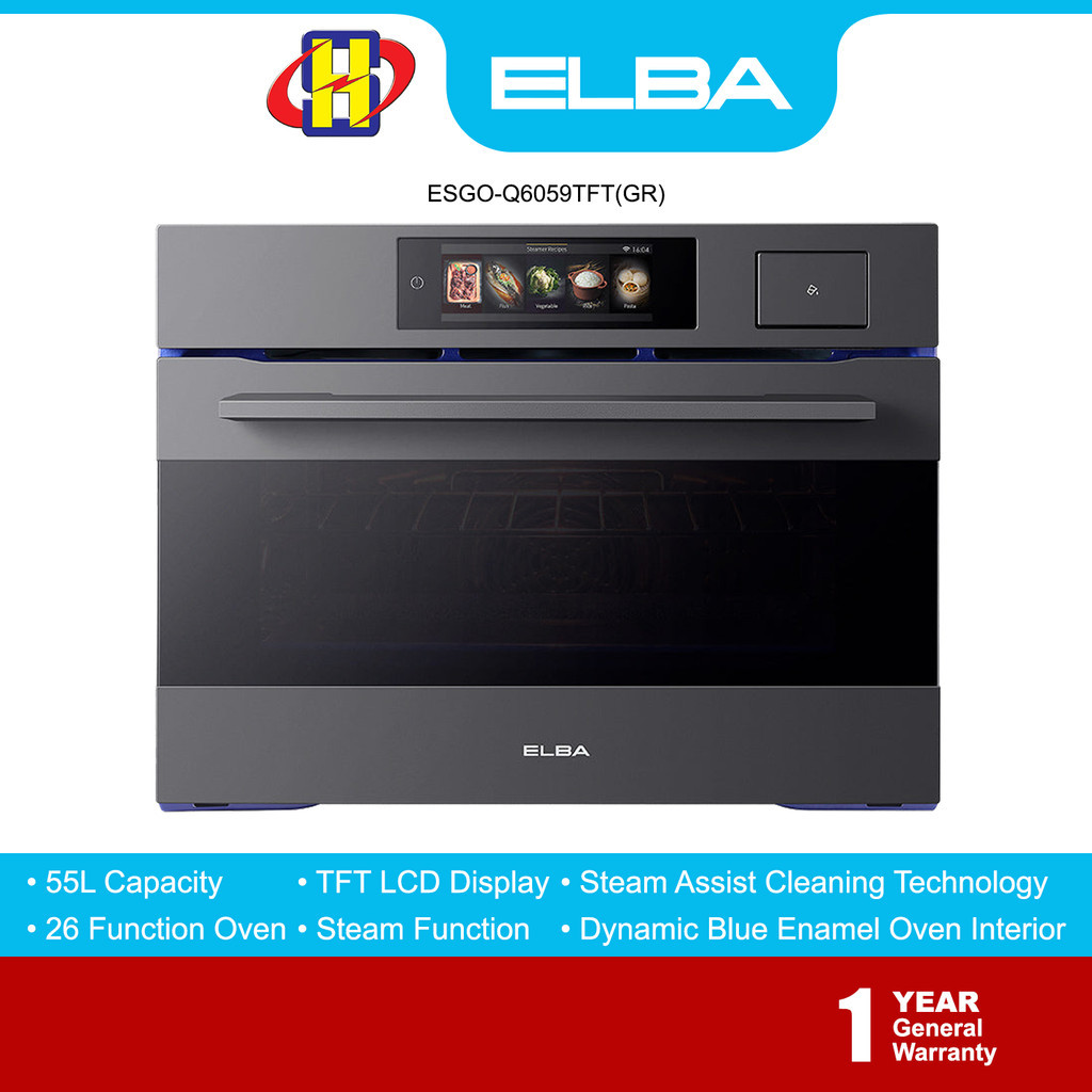 Elba Built-in Steam Oven (60cm/55L) Multi-Function Oven Steam Features ...
