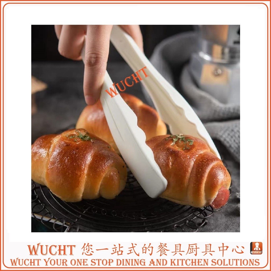 【WUCHT】Plastic White Orange Pastry Tong Bakery Buffet Salad Bread Food ...