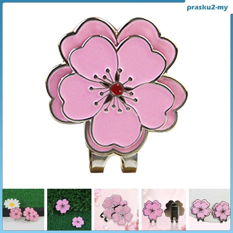 [PraskuafMY] Pink Flower Golf Ball Marker Creative Golf Cap Holder Golf ...