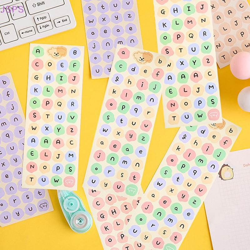 JSPS 1/6/12 Sheets Ins Style Letter Stickers Hand Accoung Ledger ...