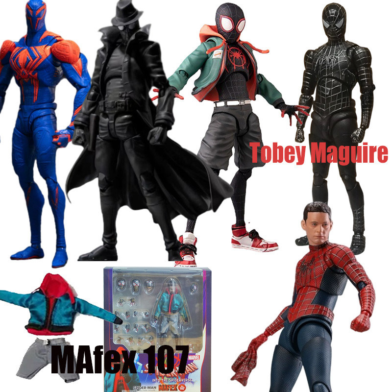 Spider Man 2099 Action Figure SpiderMan Noir Mafex 107 Miles Morales ...