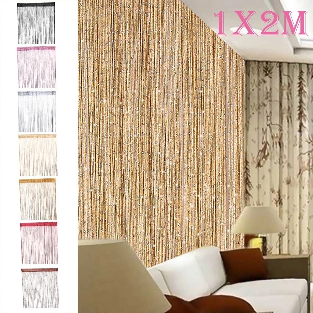 200x100cm Glitter String Door Curtain Shiny Tassel Line Window Room ...