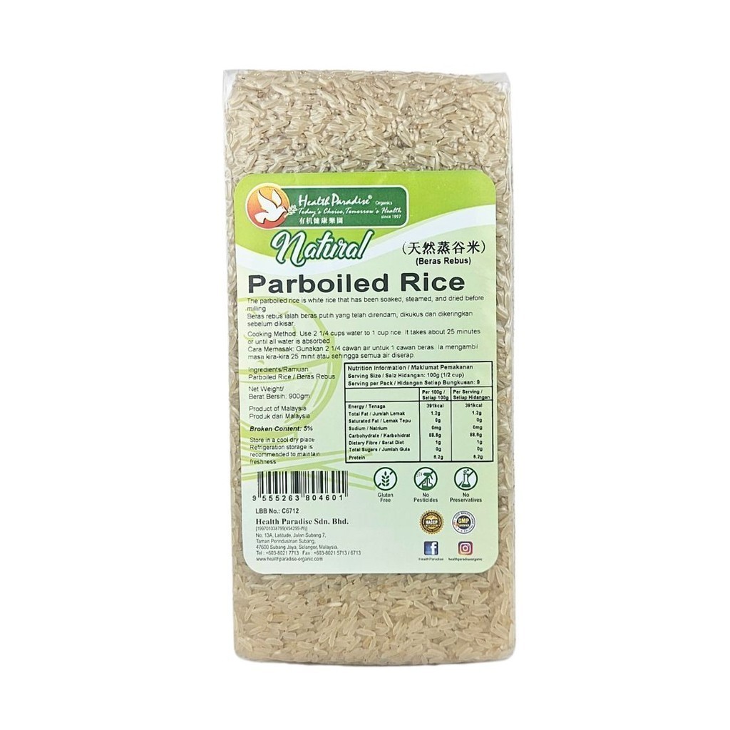 Health Paradise Natural Parboiled Rice Low GI (900g) | Shopee Malaysia
