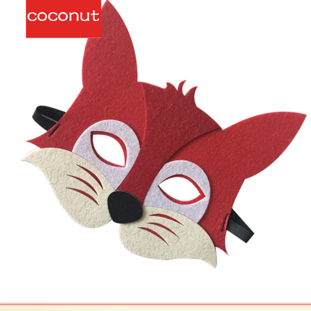 【Coco】1/2/3 Kids Animal Masks Animal Wolf Tiger Fox Costume Halloween ...