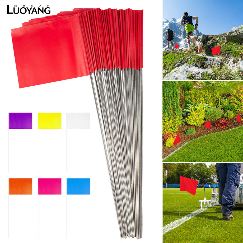 LYM-100Pcs Marking Flags Lawn Flag Markers Waterproof Non-Fading Widely ...