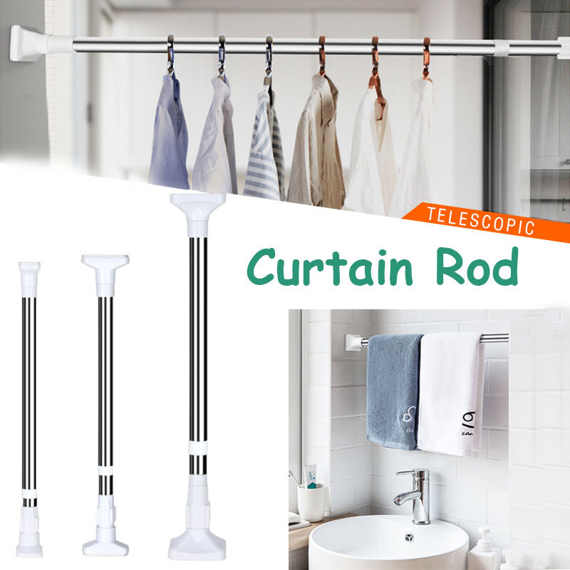 Stainless Steel Curtain Rod Adjustable Extendable Multifunctional ...