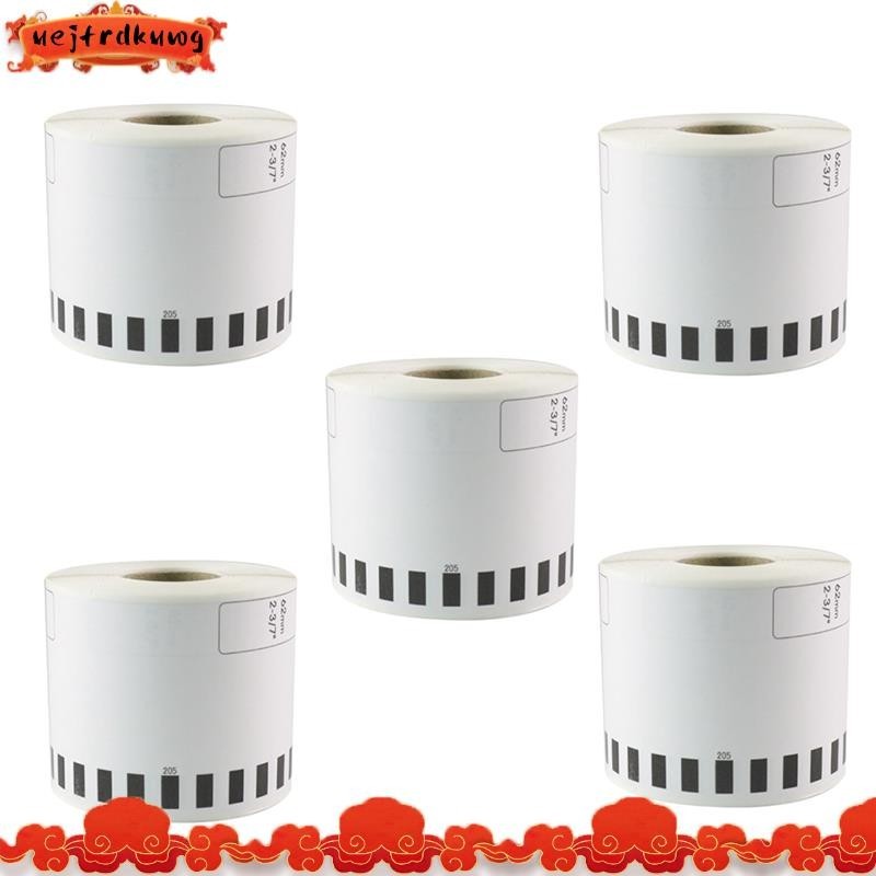 5 Refill Rolls Compatible DK-22205 Label 62mmx30.48M Continuous ...