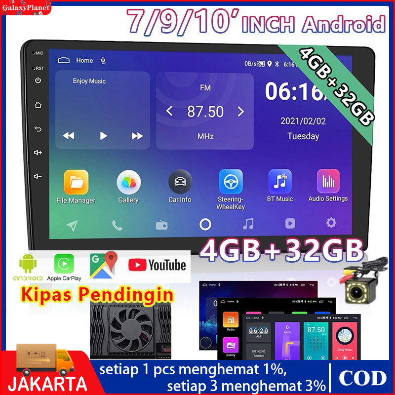 LAYAR 4gb+32gb/ 2GB+32GB 7/9/10 inch Android 12 Car Stereo Radio 4+32GB ...