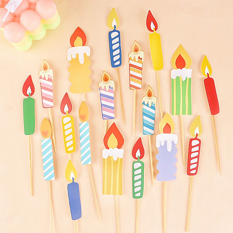 Ins Candle Cake Decoration Plugin Cartoon Cute Children Korean Birthday ...