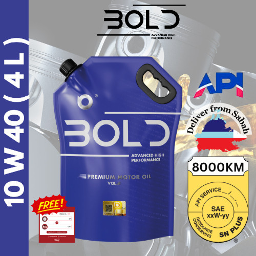 BOLD 10w40 10 W 40 SEMI SYNTHETIC MINYAK HITAM SERVIS MOTOR OIL SERVCE ...