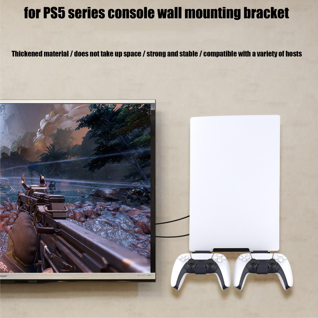 Wall Mounted Console Stand For PS5/PS5 Slim Holder with 2 Controller ...