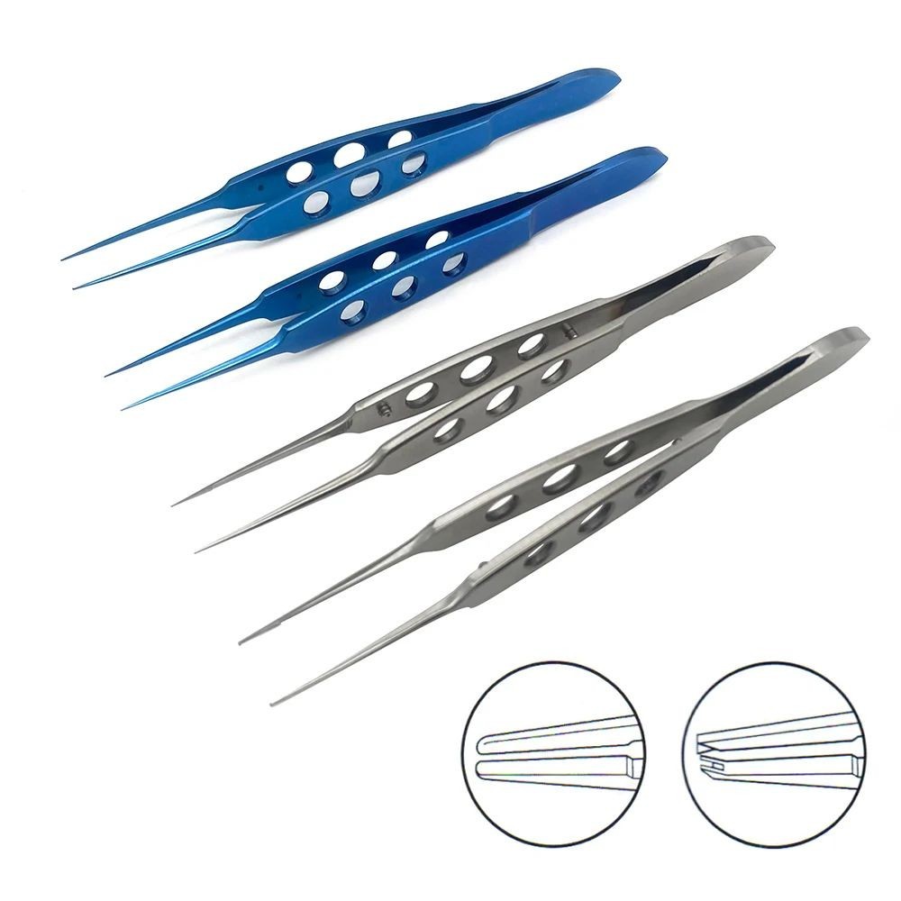 108mm Tying Toothed Forceps Micro tweezers Microscopic ophthalmic ...