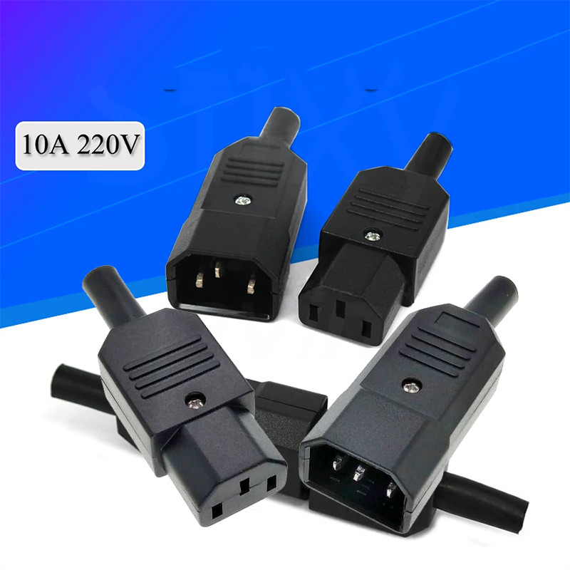 1pair 3 Pin AC Power Plug Connector Female Male Plug Connector IEC ...
