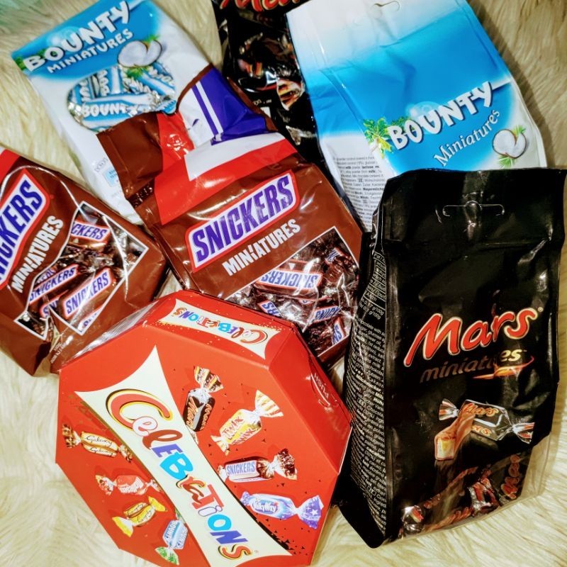 Party Mix Bounty Twix Snickers Mars Miniatures 220gm | Shopee Malaysia