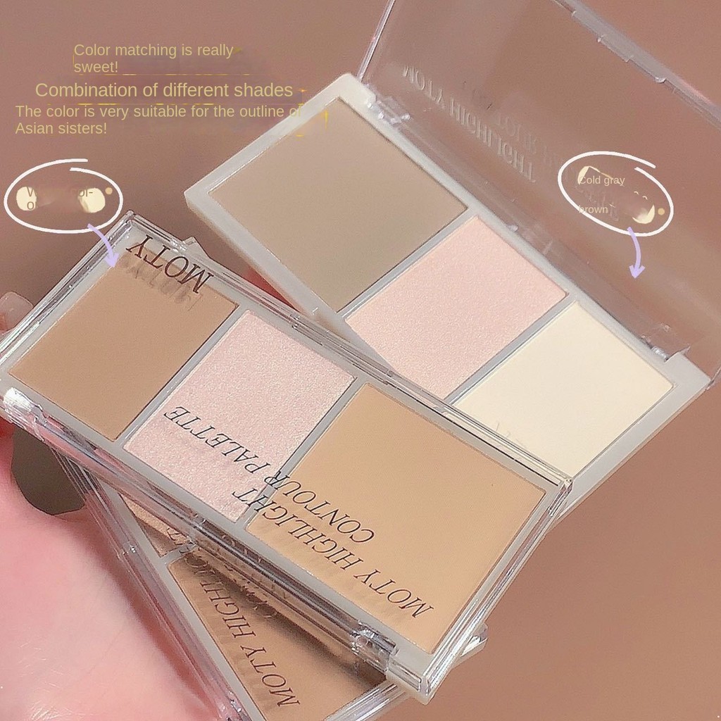 Moty Tricolor Contouring Highlight Warm Color Cold -colored Tone Matte ...