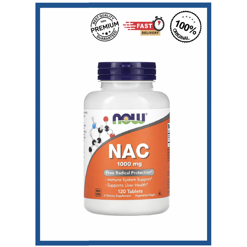 NOW Foods, N-Acetyl Cysteine (NAC) 1000mg 120 Tablets, 100% Vegetarian ...