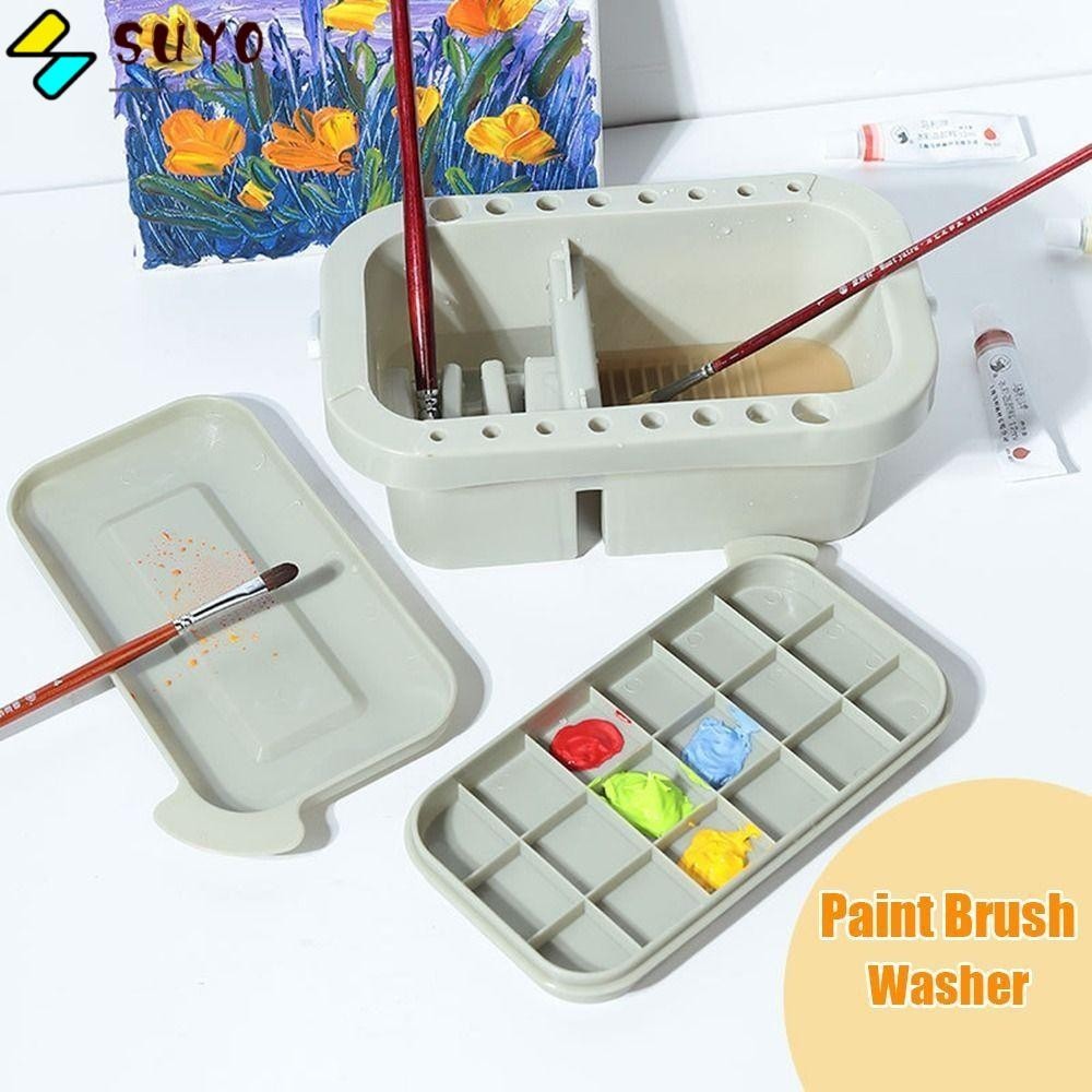 SUYO Paint Brush Basin, Plastic Pigment Box Paint Brush Washer, High ...