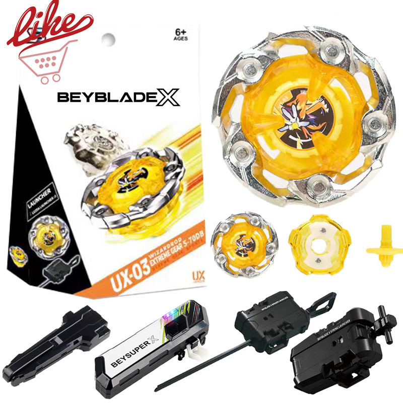 Beyblade X UX-03 Wizard Rod Beyblade Xtreme with Launcher Led Grip Set ...