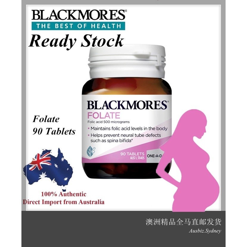 [Ready Stock EXP: 08/2027] Blackmores Folate Folic Acid 500mcg ( 90 ...