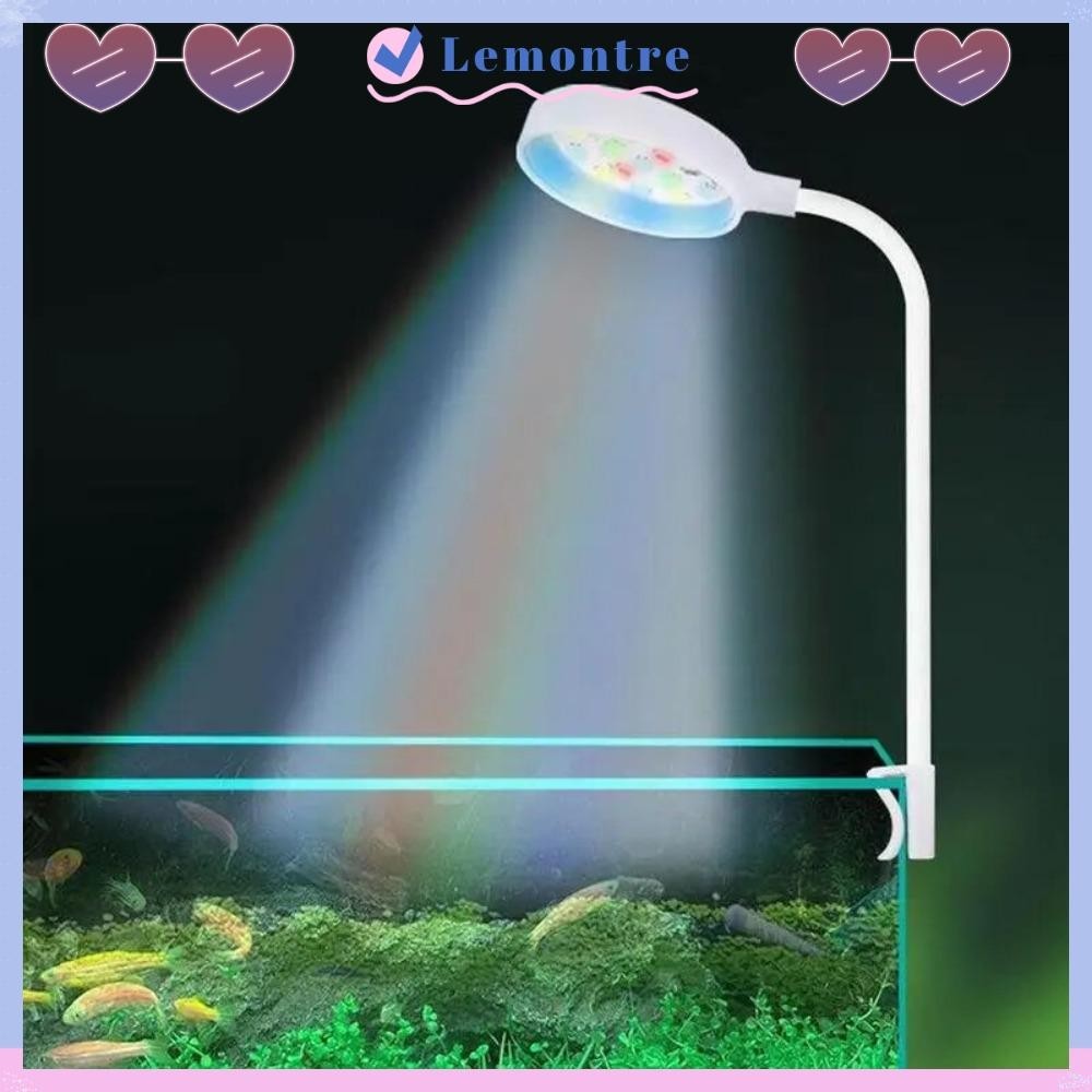 LEMONTRE Aquarium Lamp, Waterproof Mini Colored Lights Accessories, USB ...