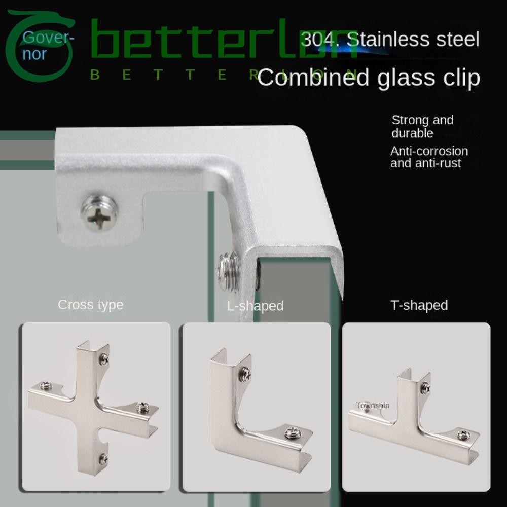 BETTER-LONTIME Glass Clip, L-type Aluminum Alloy Angle Corner Code ...