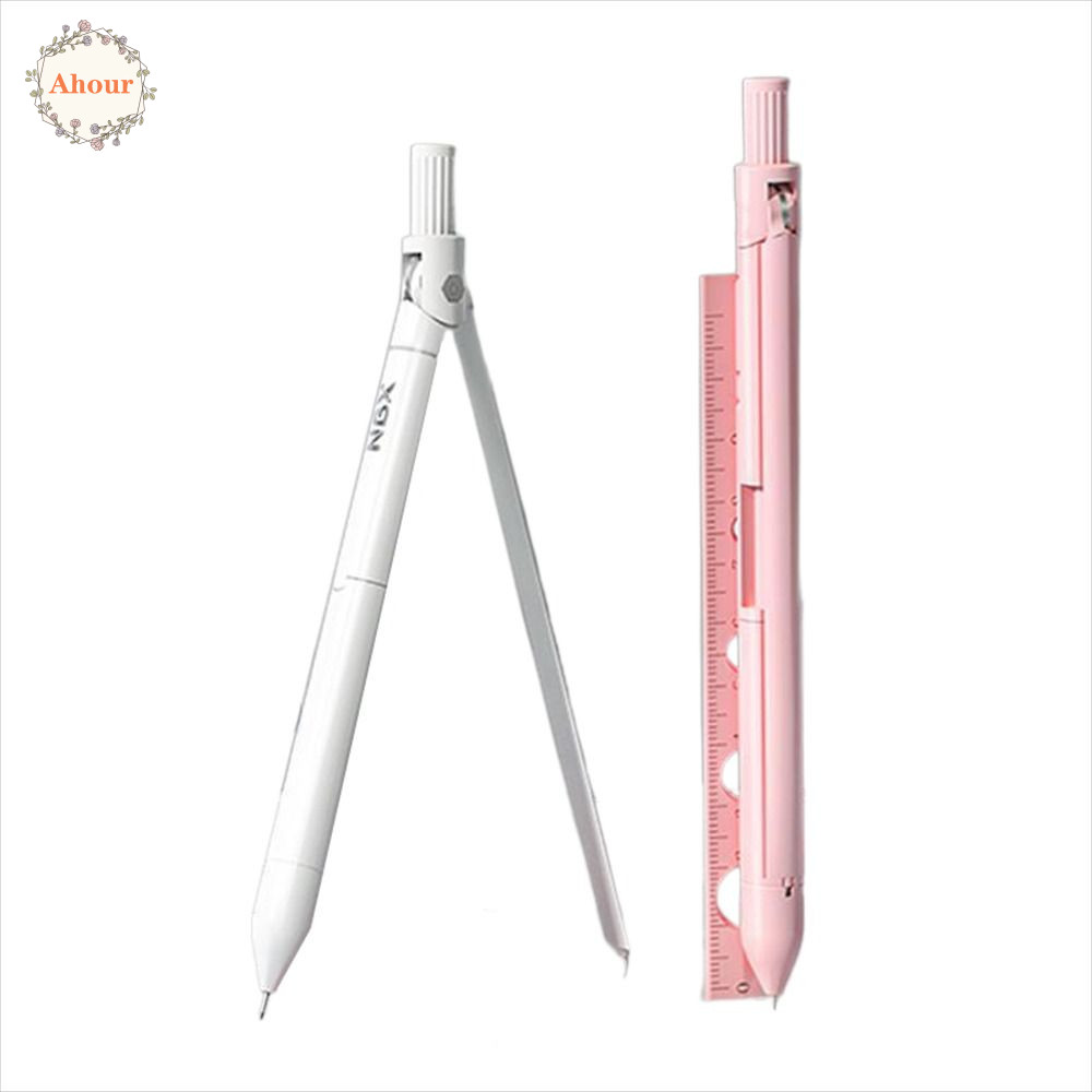 AHOUR Math Compasses, Drawing Ruler Eraser Compass Pencil, Sturdy ...