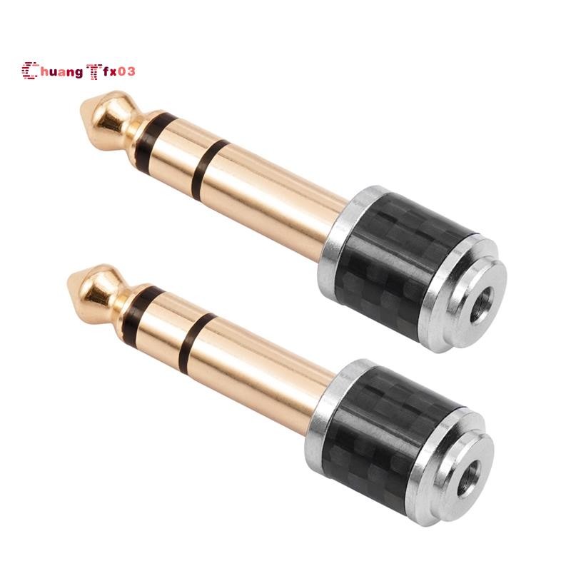 6.35mm Male to 3.5MM Female Jack Plug Mini Audio Adapter Headset ...