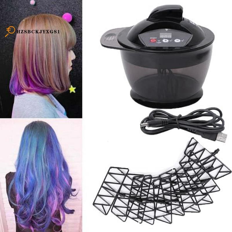 Electric Hair Coloring Bowl DIY Hair Color Wax Stirrer Tool Plastic ...
