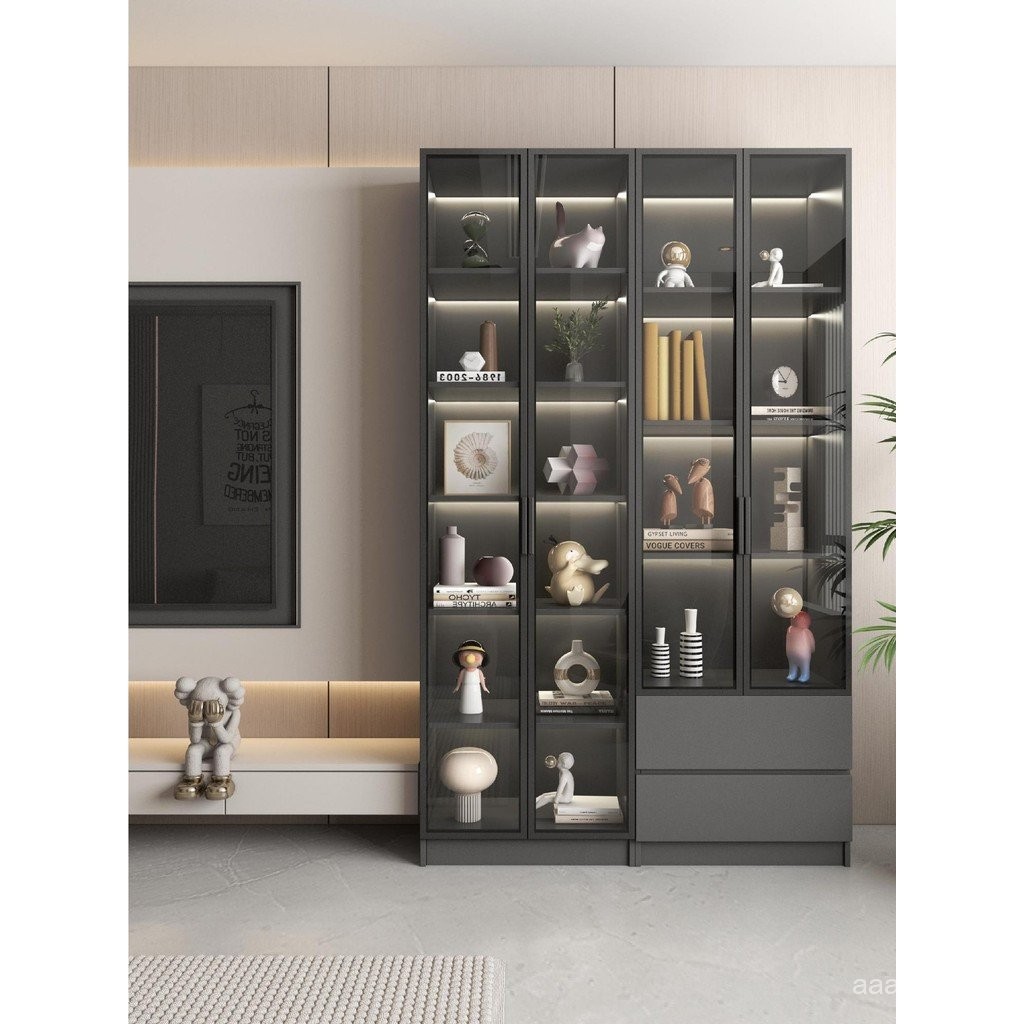 Living Room TV Cabinet Side Display Cabinet Glass Display Cabinet ...