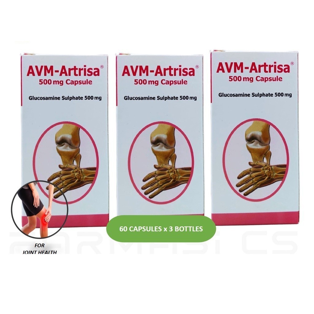 AVM- Artrisa 500mg 60 Capsules x 3 Bottles (Glucosamine Sulphate) EXP ...