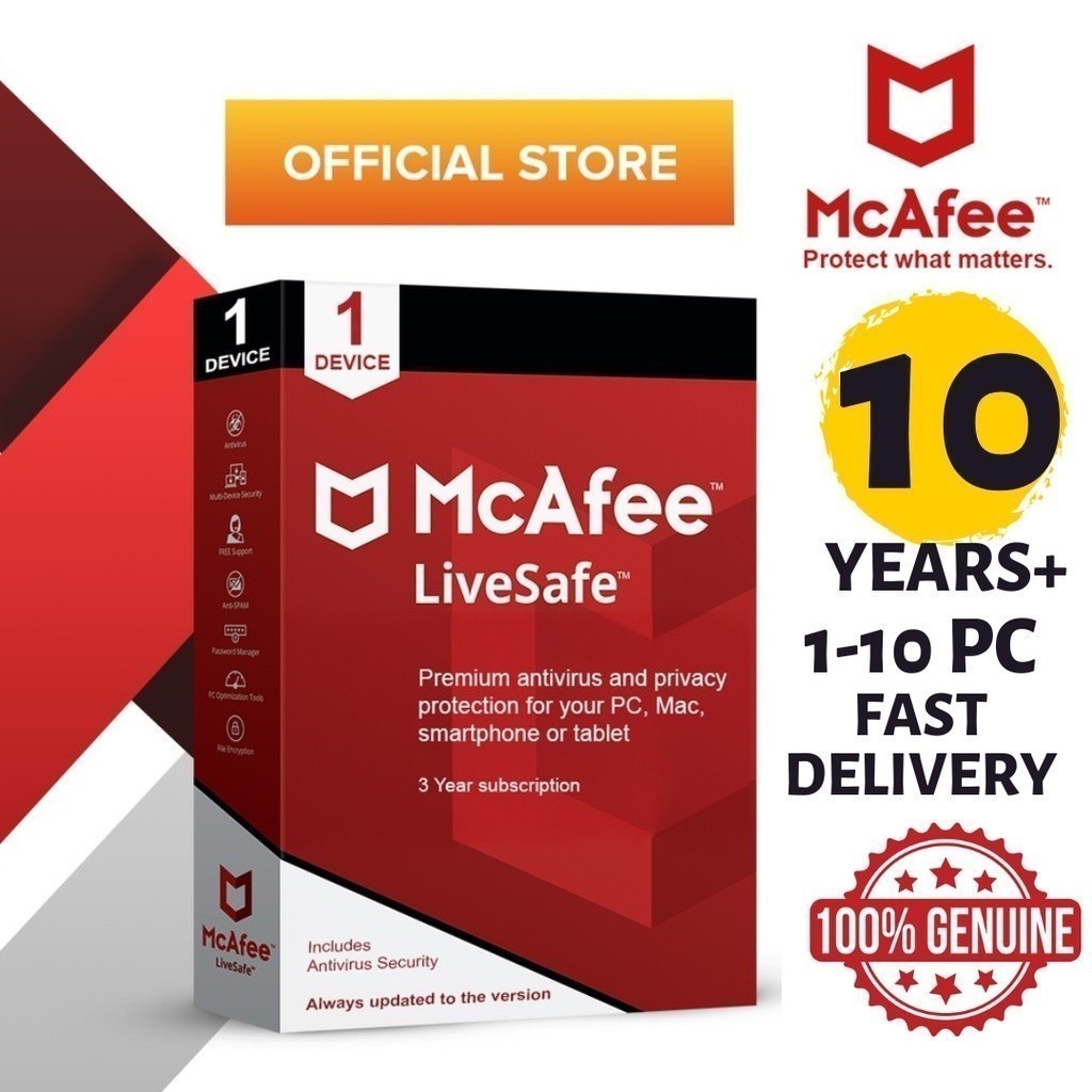 McAfee Antivirus Total Protection Internet Security (Windows Mac Android) (Genuine) | Shopee ...