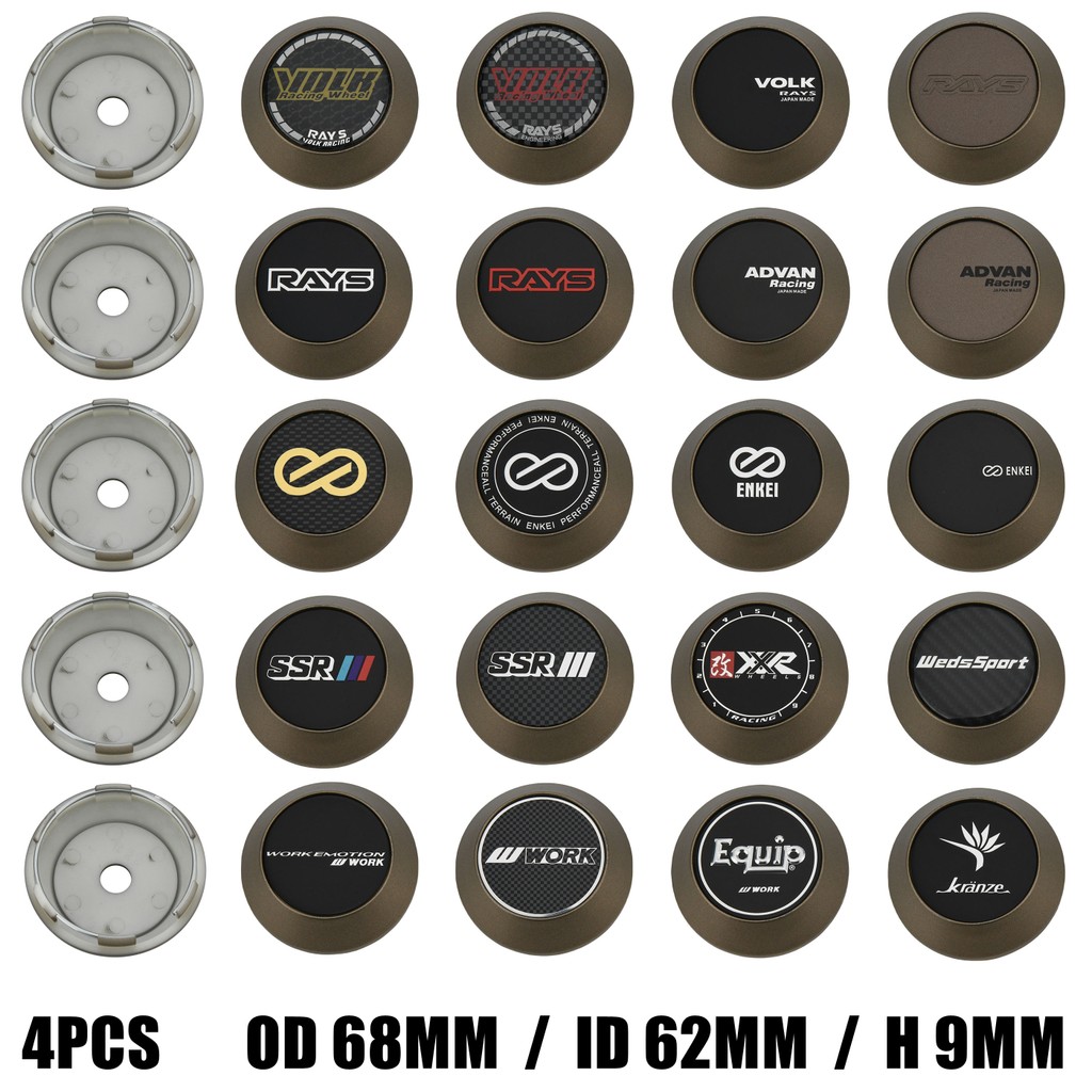 JDM Car Racing RAYS Rim Wheel Cap 68mm WORK VS EQUIP Wheel Center Cap ...