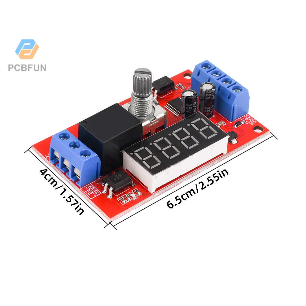 Pcbfun DC 5 to 24V Timer Relay Programmable Delay Relay Module Cycle Timer with LED Display ...