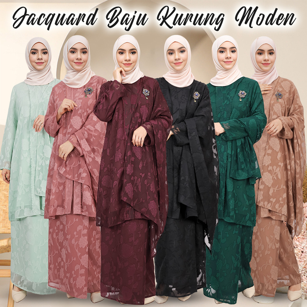BAJU KURUNG FREE SHAWL diamond Bead Baju Raya 2026 baju Kebarung ...
