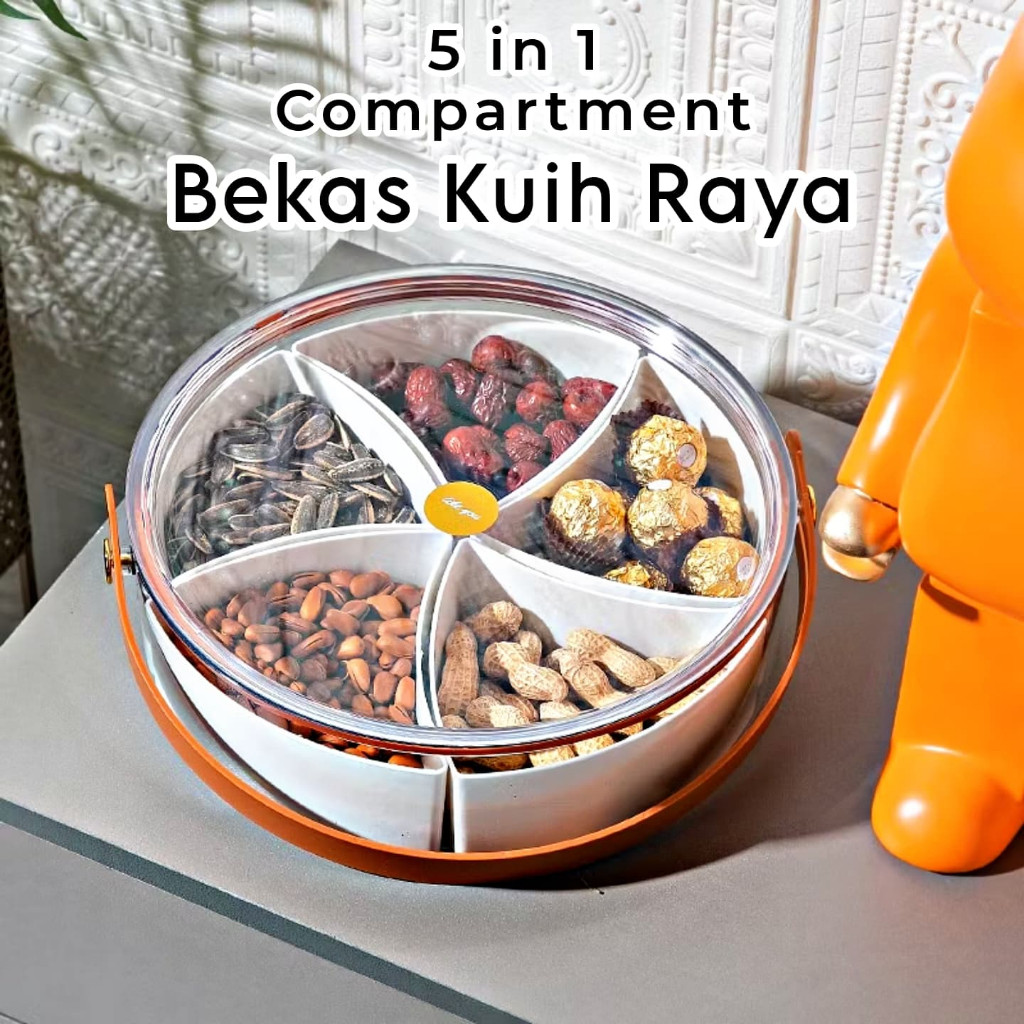5 in 1 Air Tight Food Container Storage Bekas Biskut Raya Kuih Raya ...
