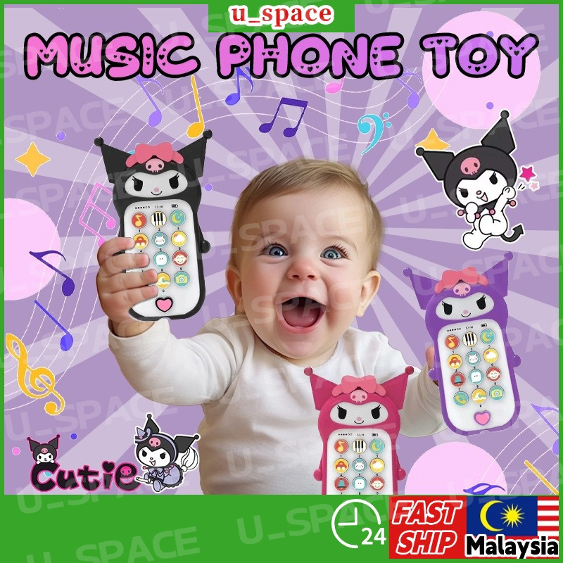 Kuromi Sanrio Music Phone Toys For Kids English Cute Education Learning ...