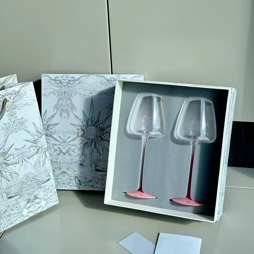 D Home Six-pointed Star Oblique Concave Bottom Red Wine Glass Pink ...