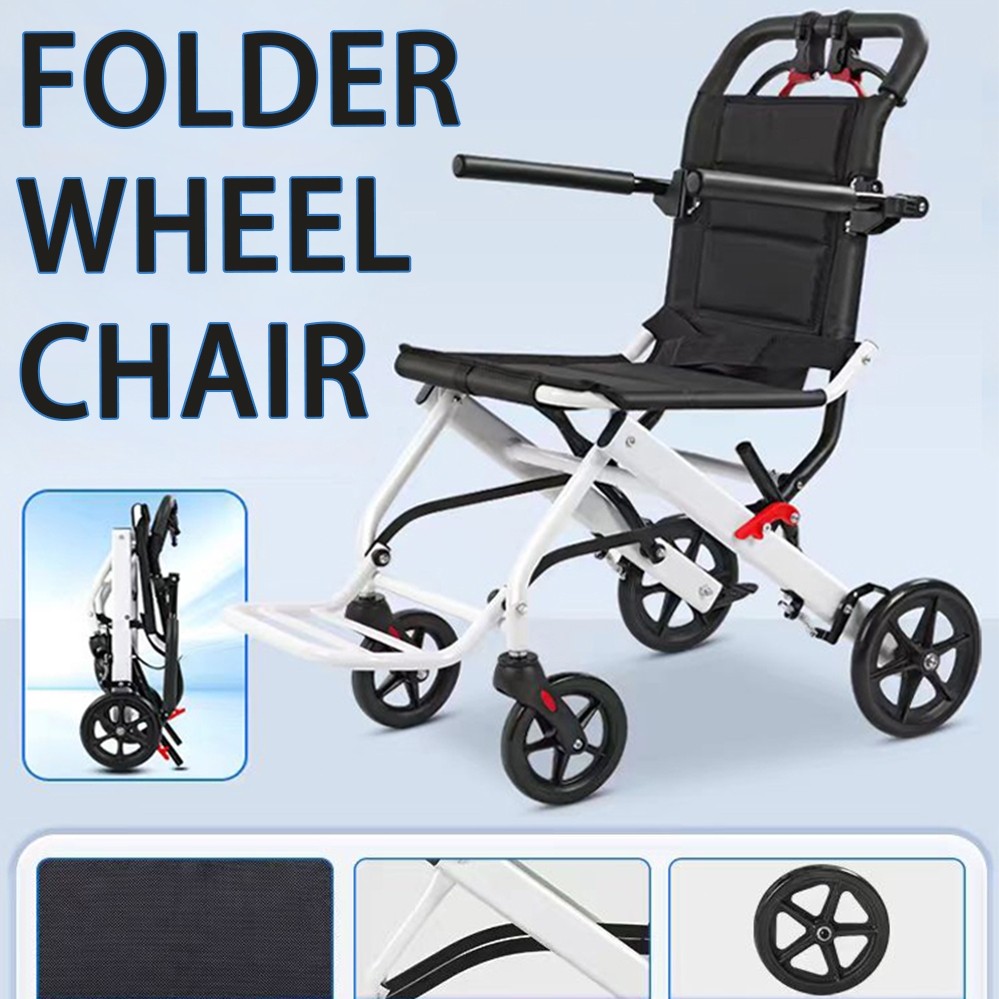 Lightweight Foldable Flight Transit Aluminium Wheelchair Portable ...