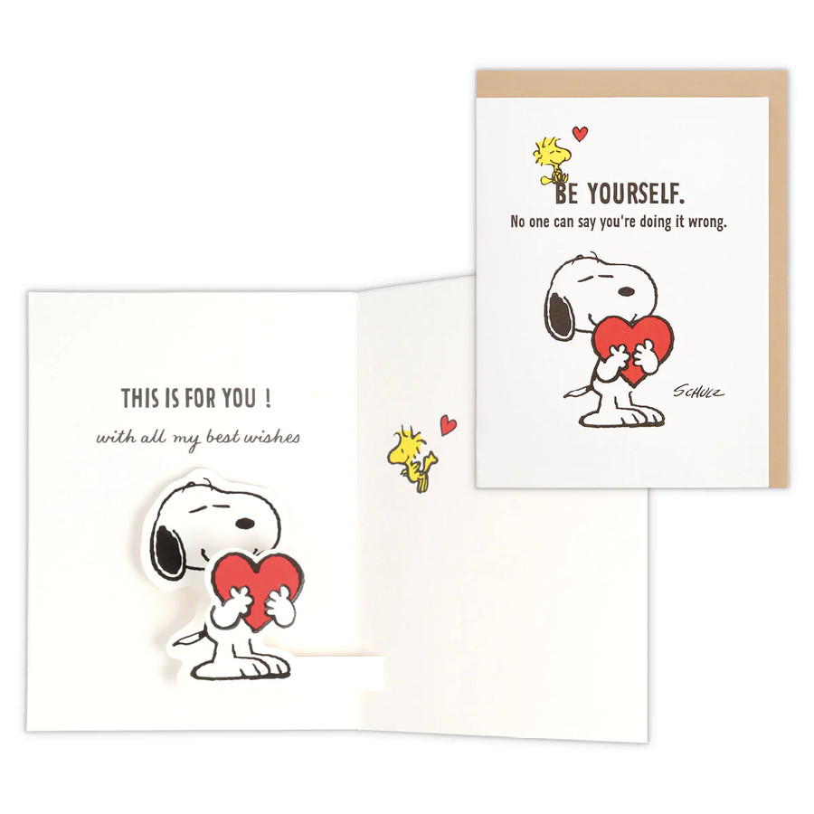American Hallmark Three-Dimensional Universal Card/Snoopy/Holding Heart ...