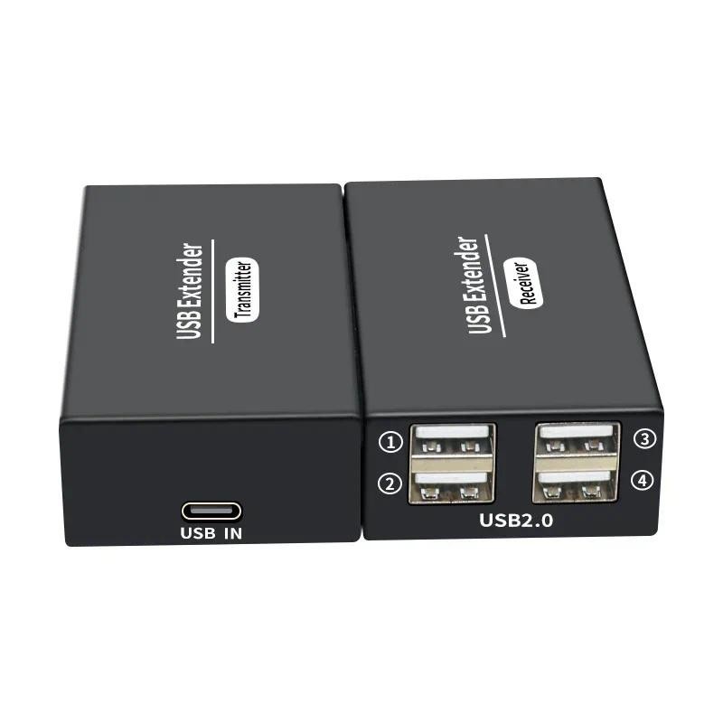 120M USB2.0 Extender Over RJ45 Ethernet Cat6 Cable 4 Port USB 2.0 ...