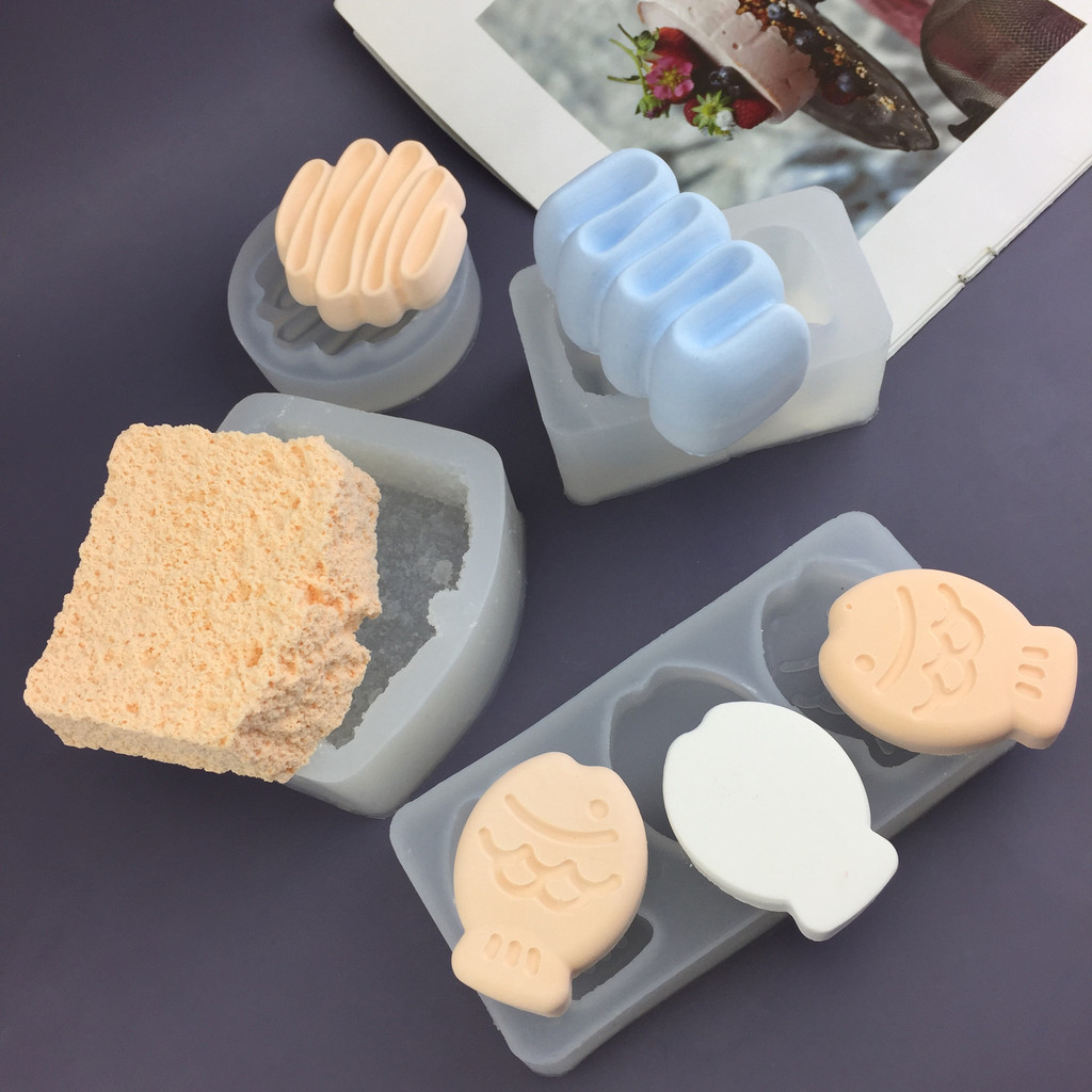 CartoonTaiyaki Cream Bar Toast Tower Cake Silicone Mold Fondant Pinch ...