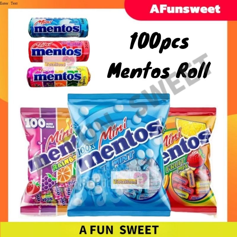 Mini Mentos Roll chewy candy dragees 100pcs | Shopee Malaysia