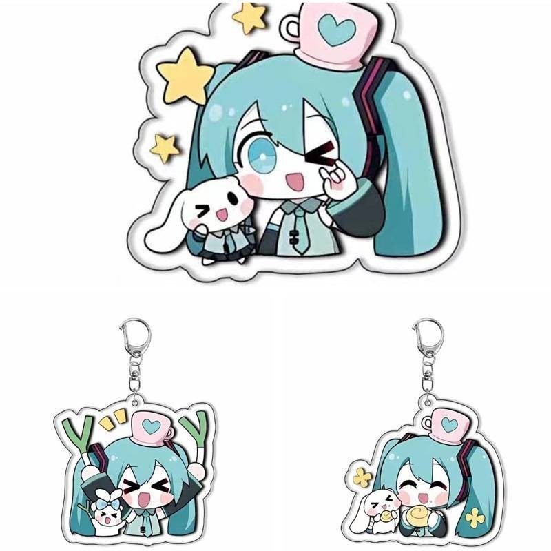 Anime Hatsune Miku Key Chains Two-sided Keychain Game Cartoon Acrylic ...