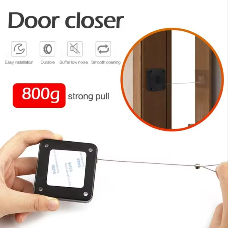 【COD】Auto Concealed Punch Free Automatic Sensor Door Closer White ...