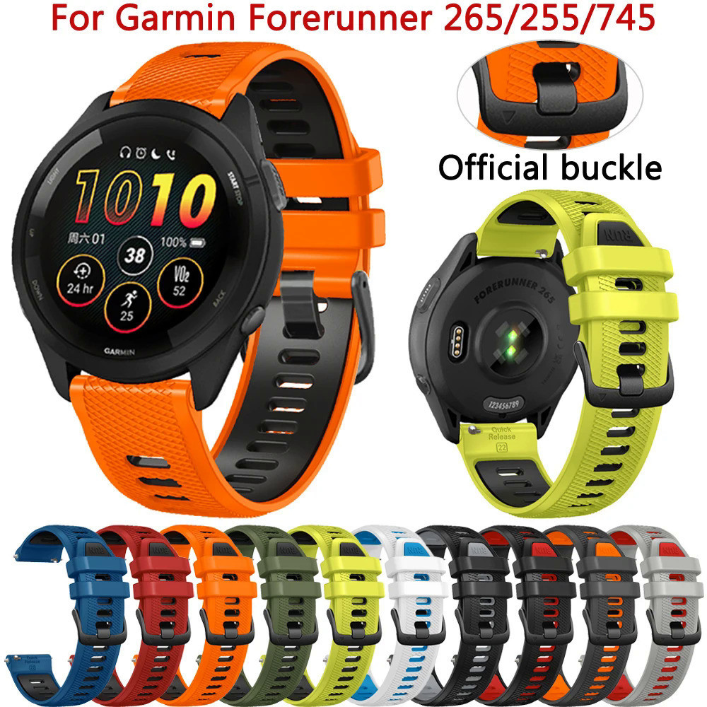 22mm Official Strap For Garmin Forerunner 265 745 255 Music Watchband ...