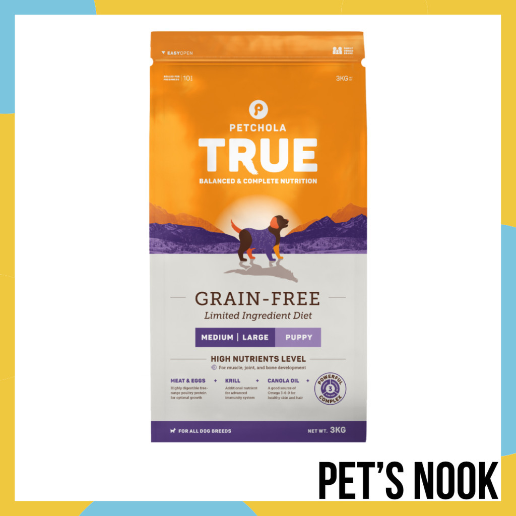 Petchola True Grain-Free Dry Dog Food Medium to Large Puppy - (3kg ...